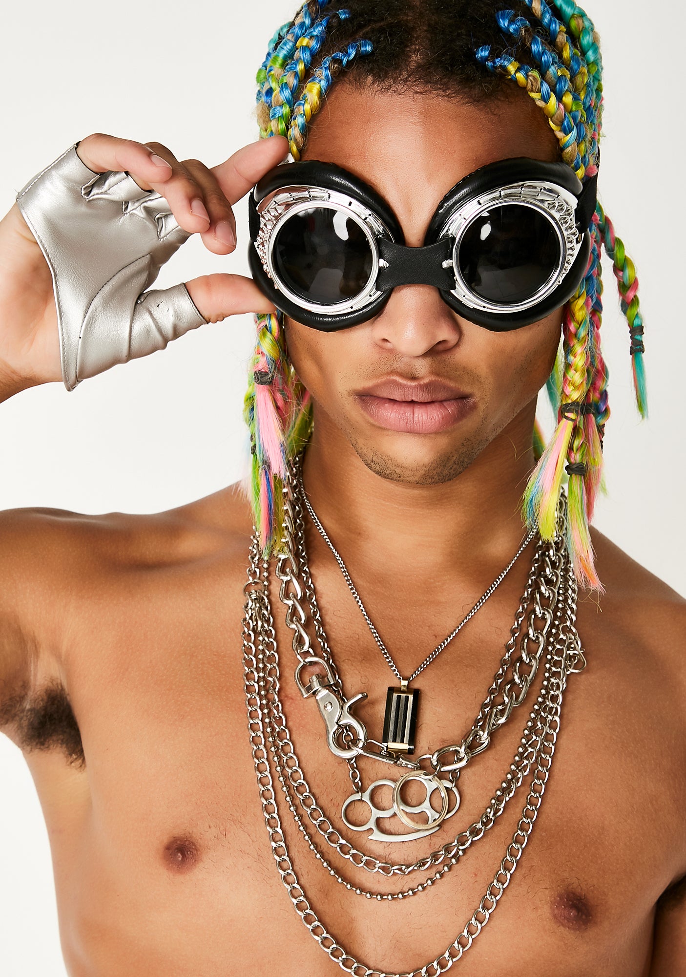 Chrome Radioactive Aviator Goggles – Dolls Kill