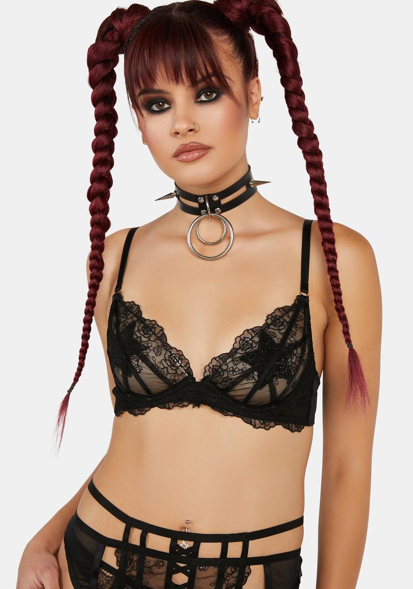 Playful Promises x Hustler Sheer Lace Bra - Black – Dolls Kill