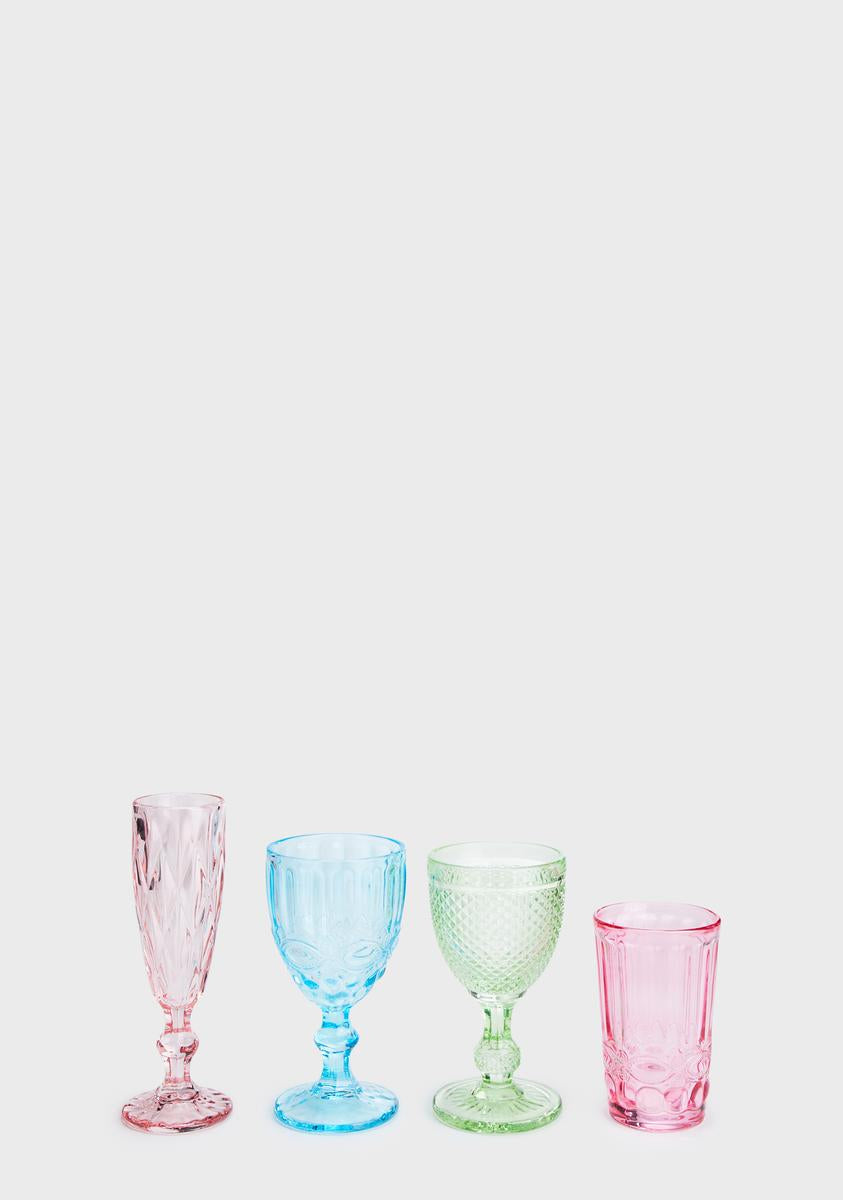 Dolls Home Tinted Glassware Set - Multi – Dolls Kill