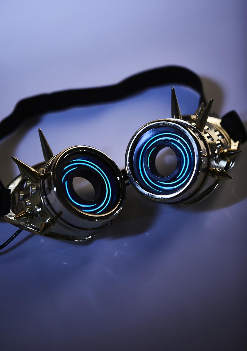 Light Up Festival Goggles Spikes - Gold – Dolls Kill