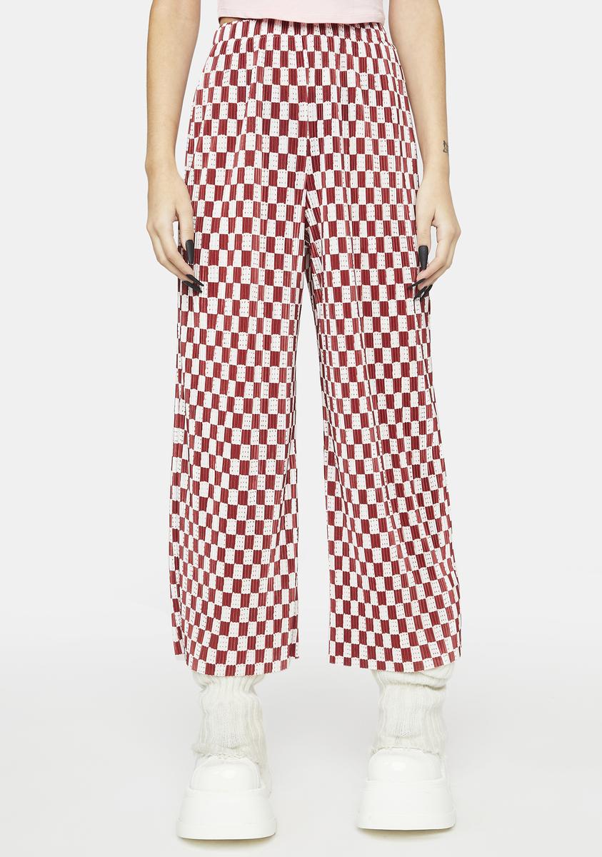 Glamorous Red Checkered Trousers – Dolls Kill