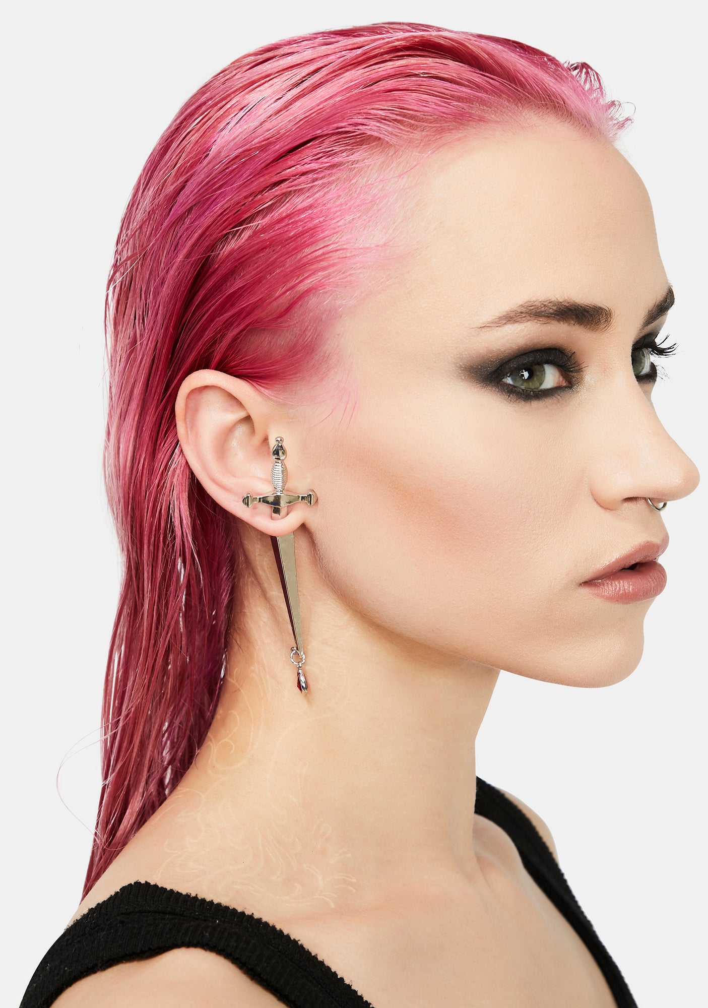 Chrome Magical Dagger Drop Earring – Dolls Kill
