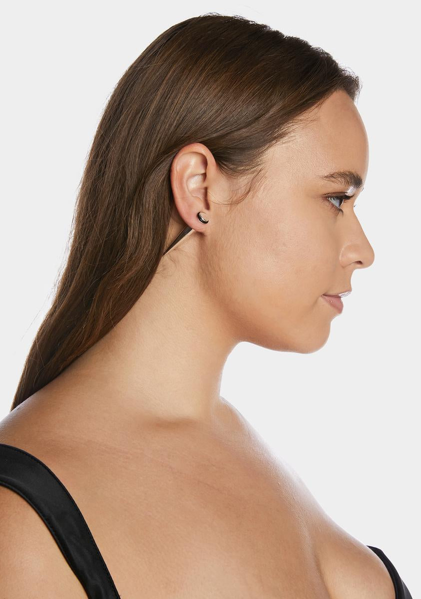 Spiked Faux Plug Earrings - Silver – Dolls Kill