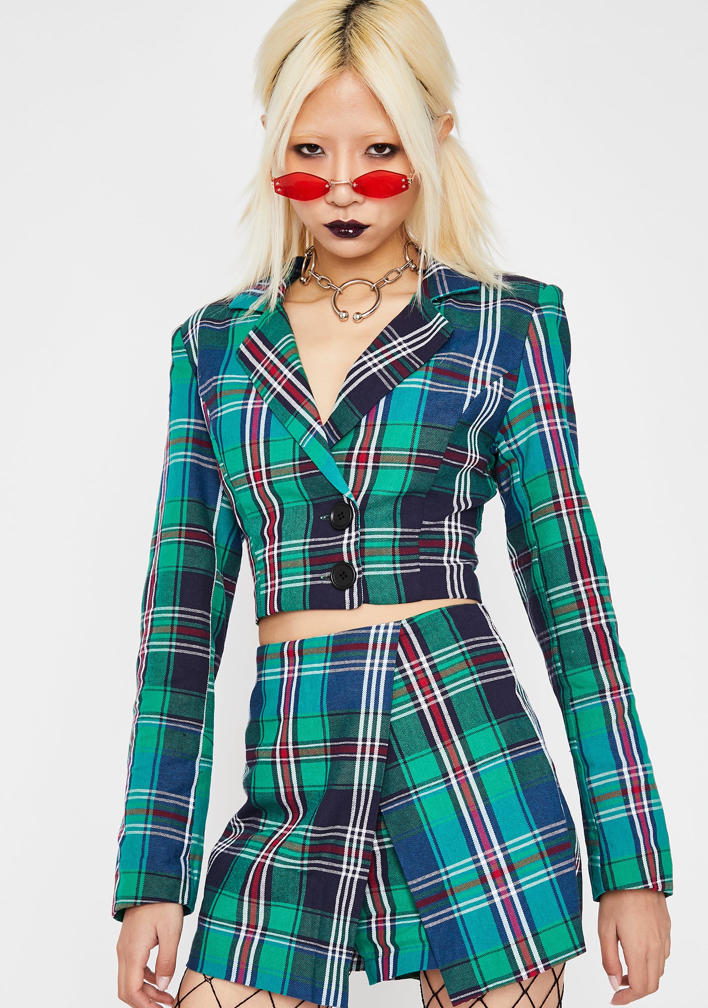 Kush Plaid Tendencies Skort Set – Dolls Kill