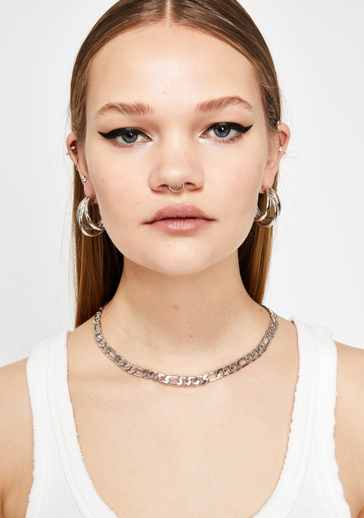 Chain Necklace Link Silver – Dolls Kill