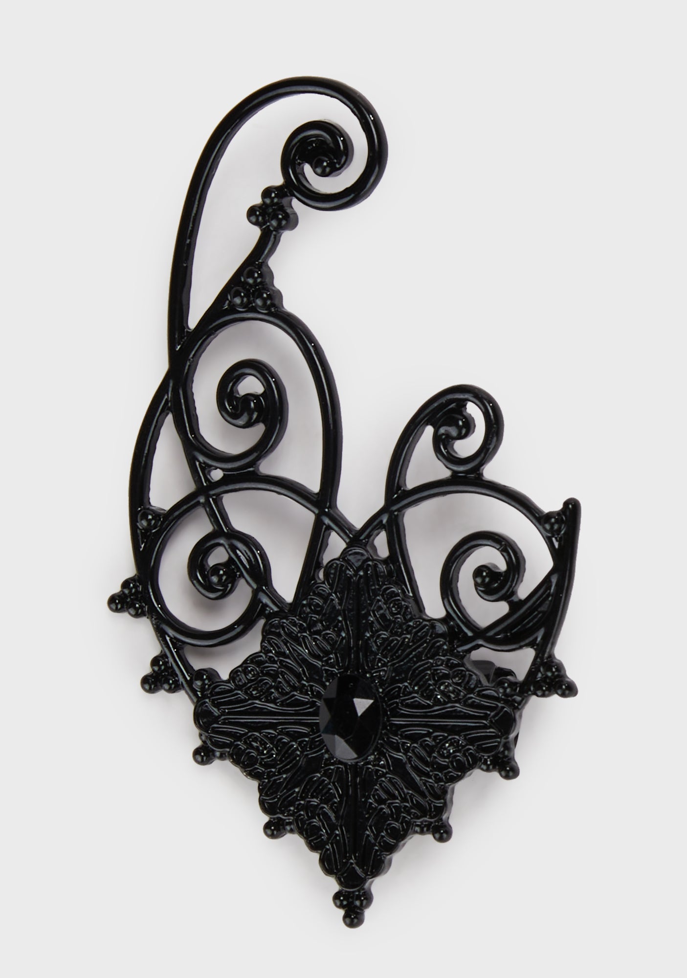 Abstract Rhinestone Ear Cuffs - Black – Dolls Kill