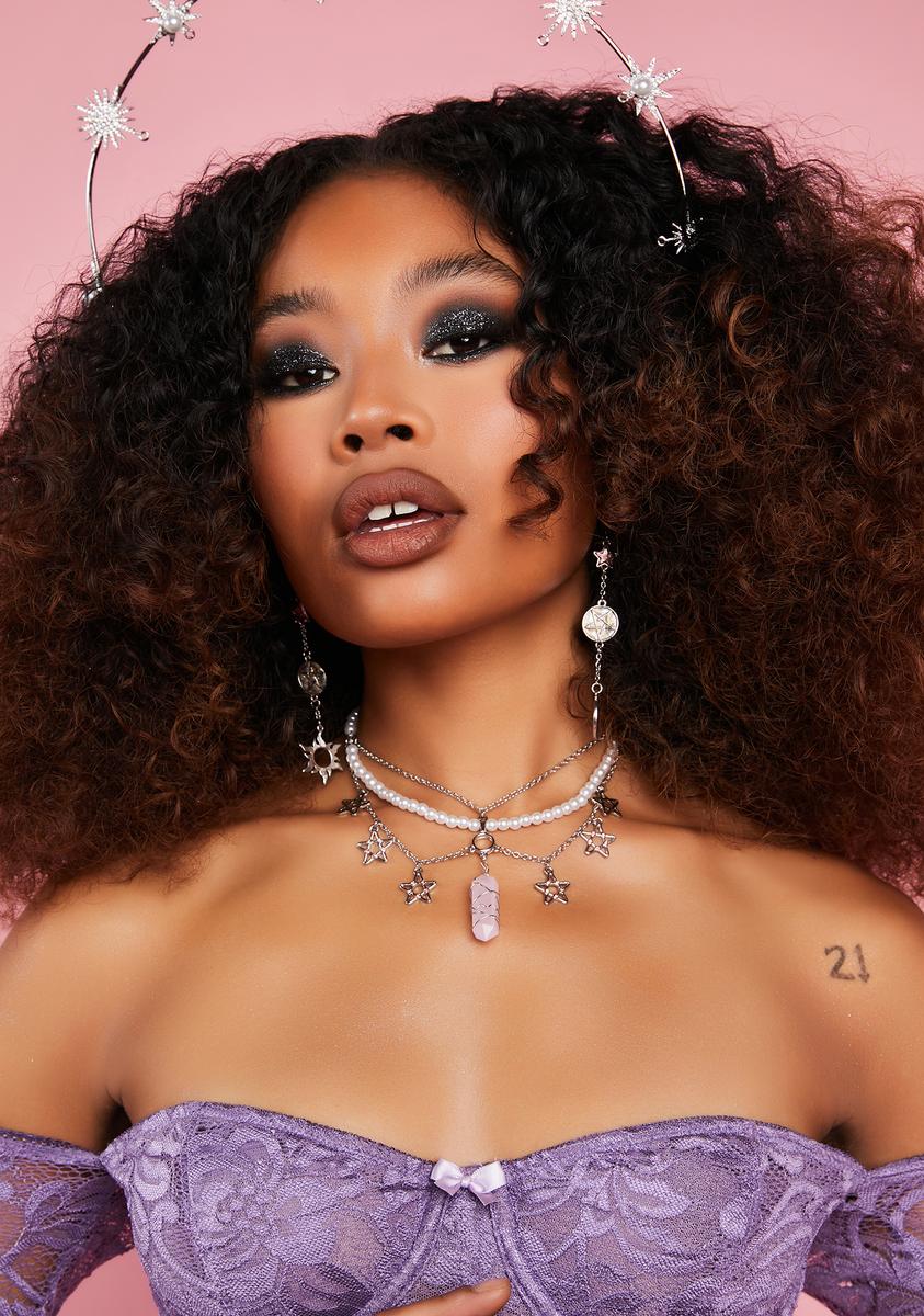 Star Pentagram Moon Sun Drop Earrings - Silver – Dolls Kill