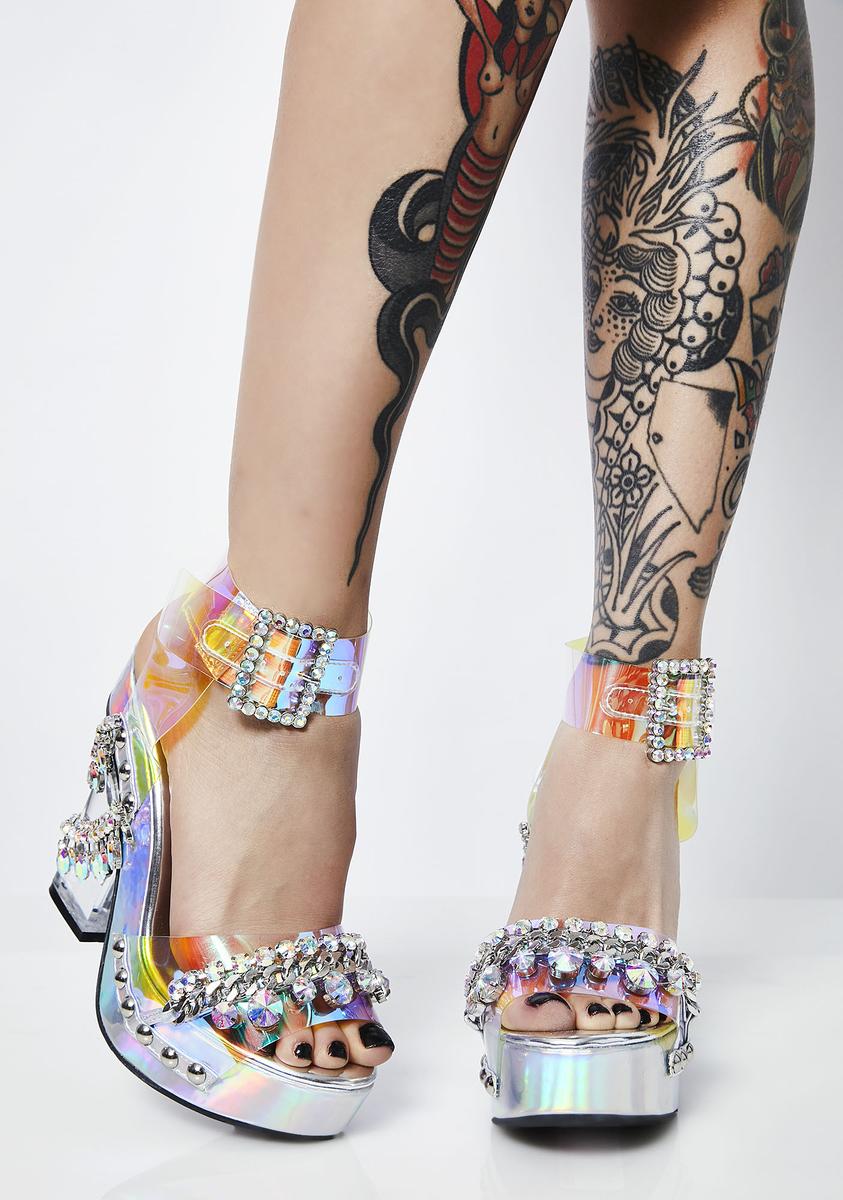 Sugar Thrillz Stellar Strut Rhinestone Platform Heels – Dolls Kill