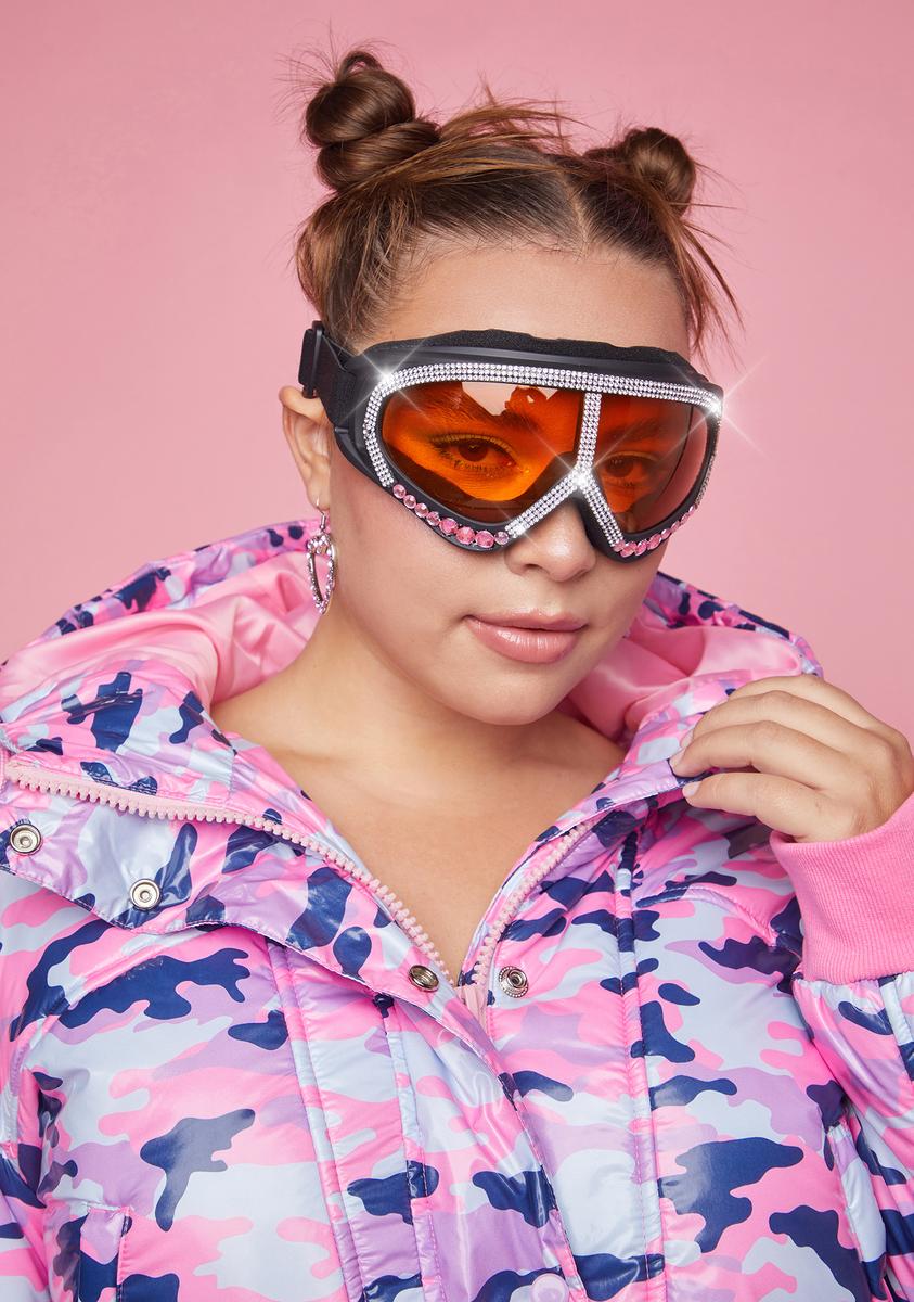 Rhinestone Goggles - Pink – Dolls Kill