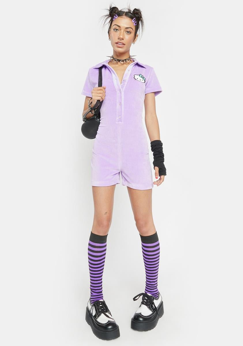 NGOrder Hello Kitty Lilac Velour Romper – Dolls Kill