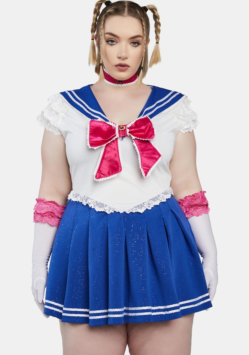 Plus Size Trickz N' Treatz Space Sailor Costume Set - White/Blue ...