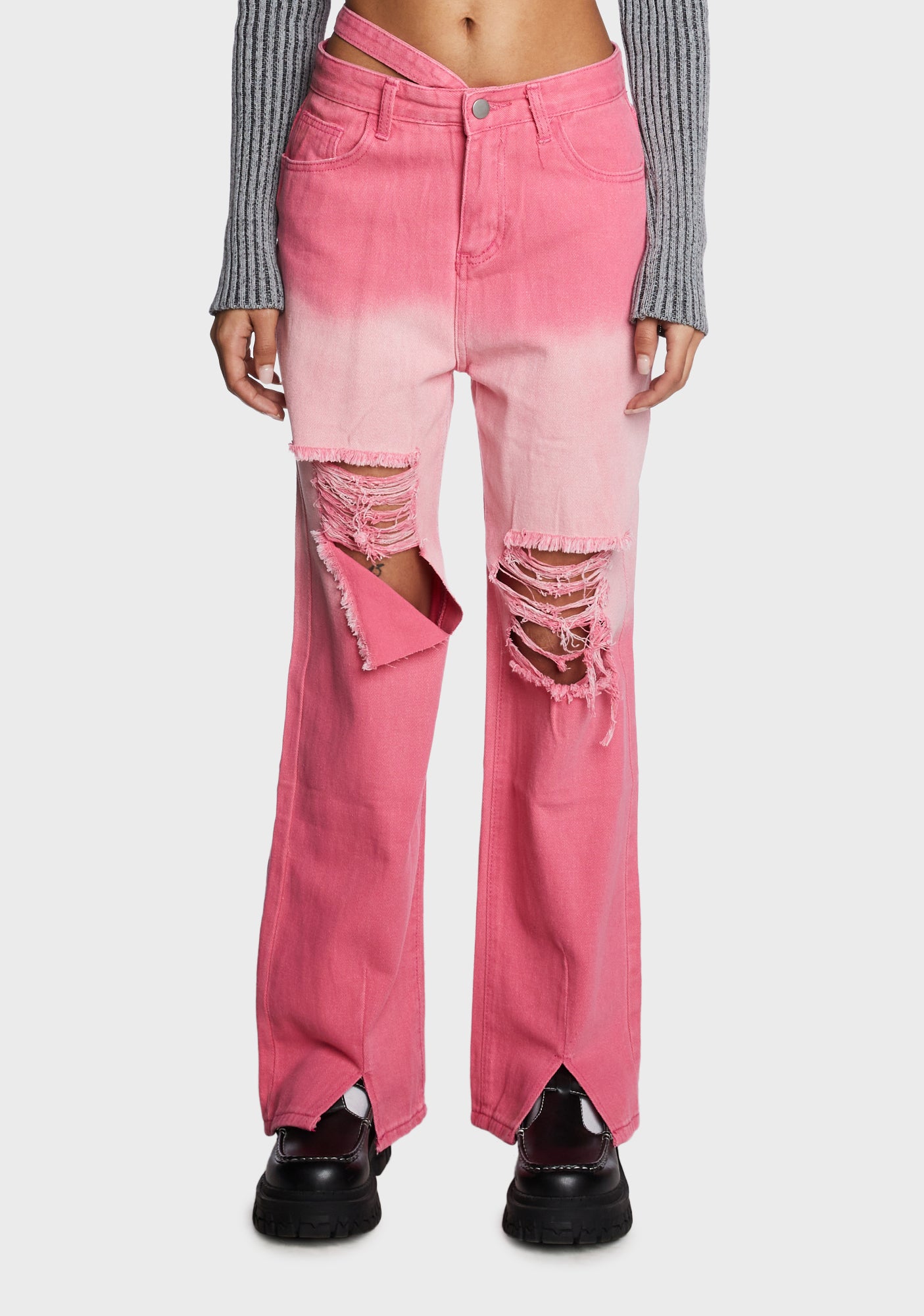 Bad Habits Distressed Jeans – Dolls Kill