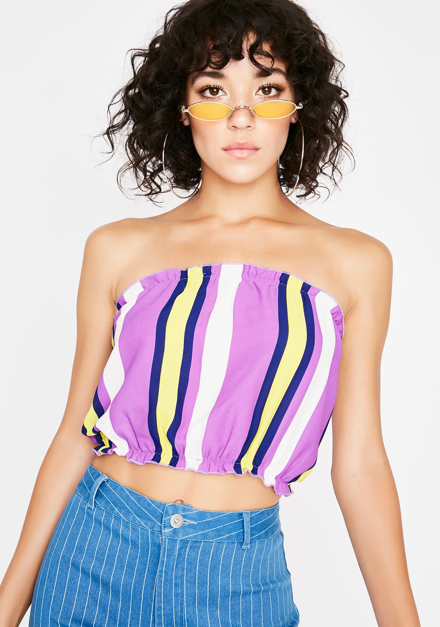 Striped Crop Tube Top – Dolls Kill