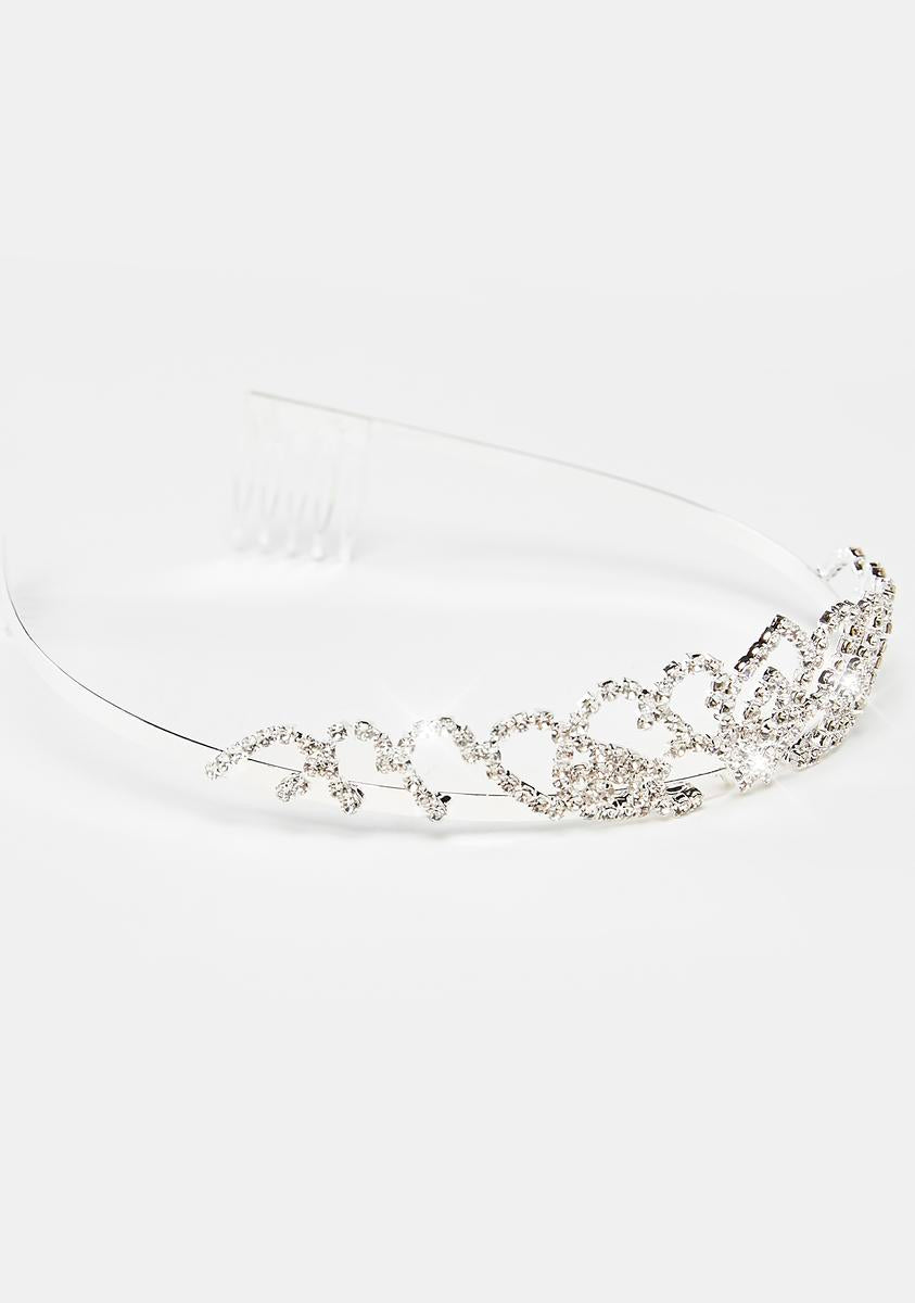 Rhinestone Tiara - Silver – Dolls Kill