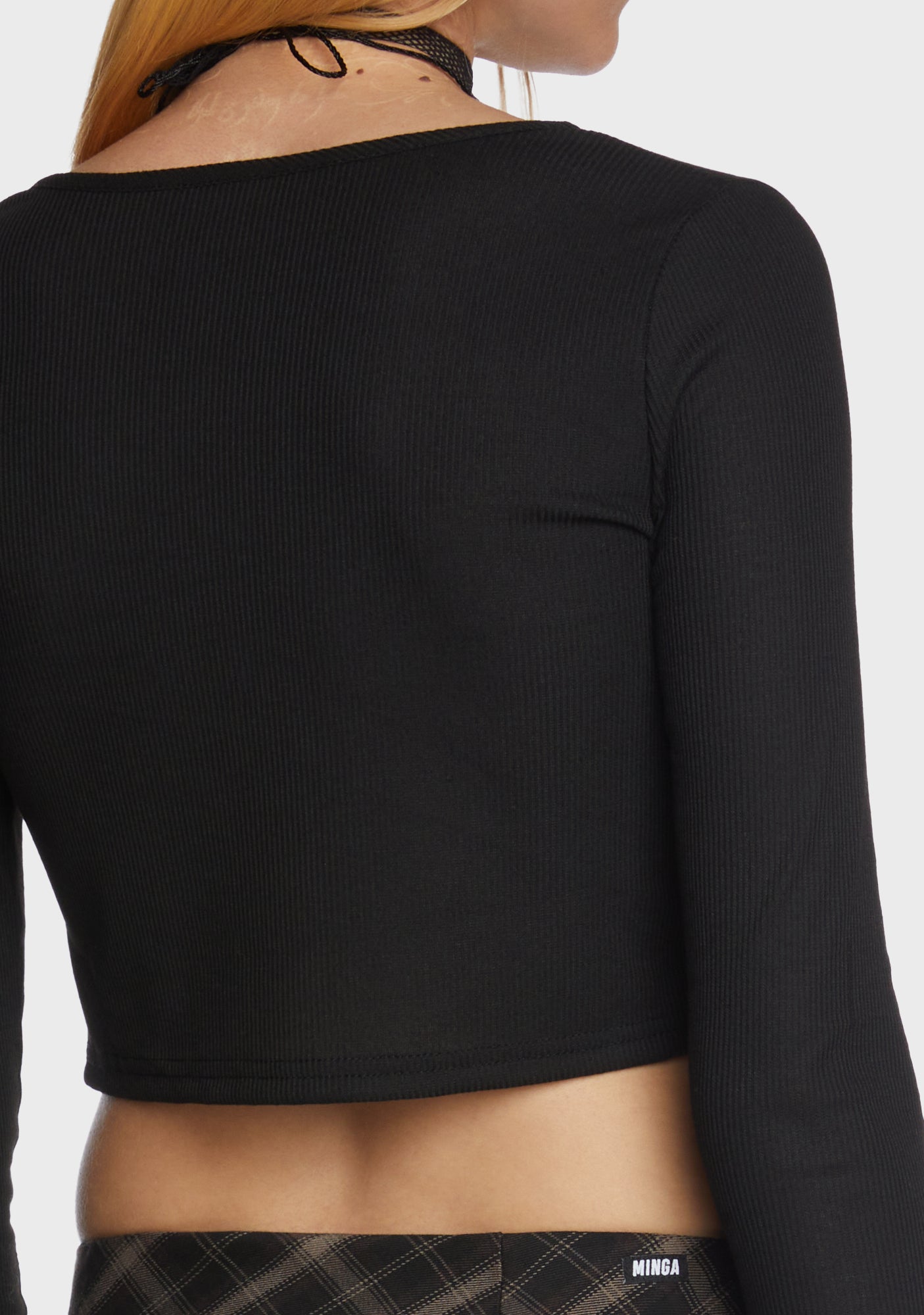 Crop Open Front Button Cardigan - Black – Dolls Kill
