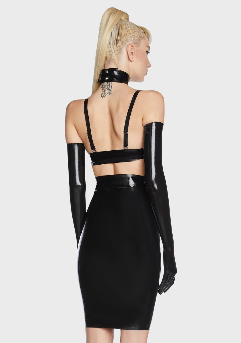 Playful Promises Latex O Ring Bra - Black – Dolls Kill