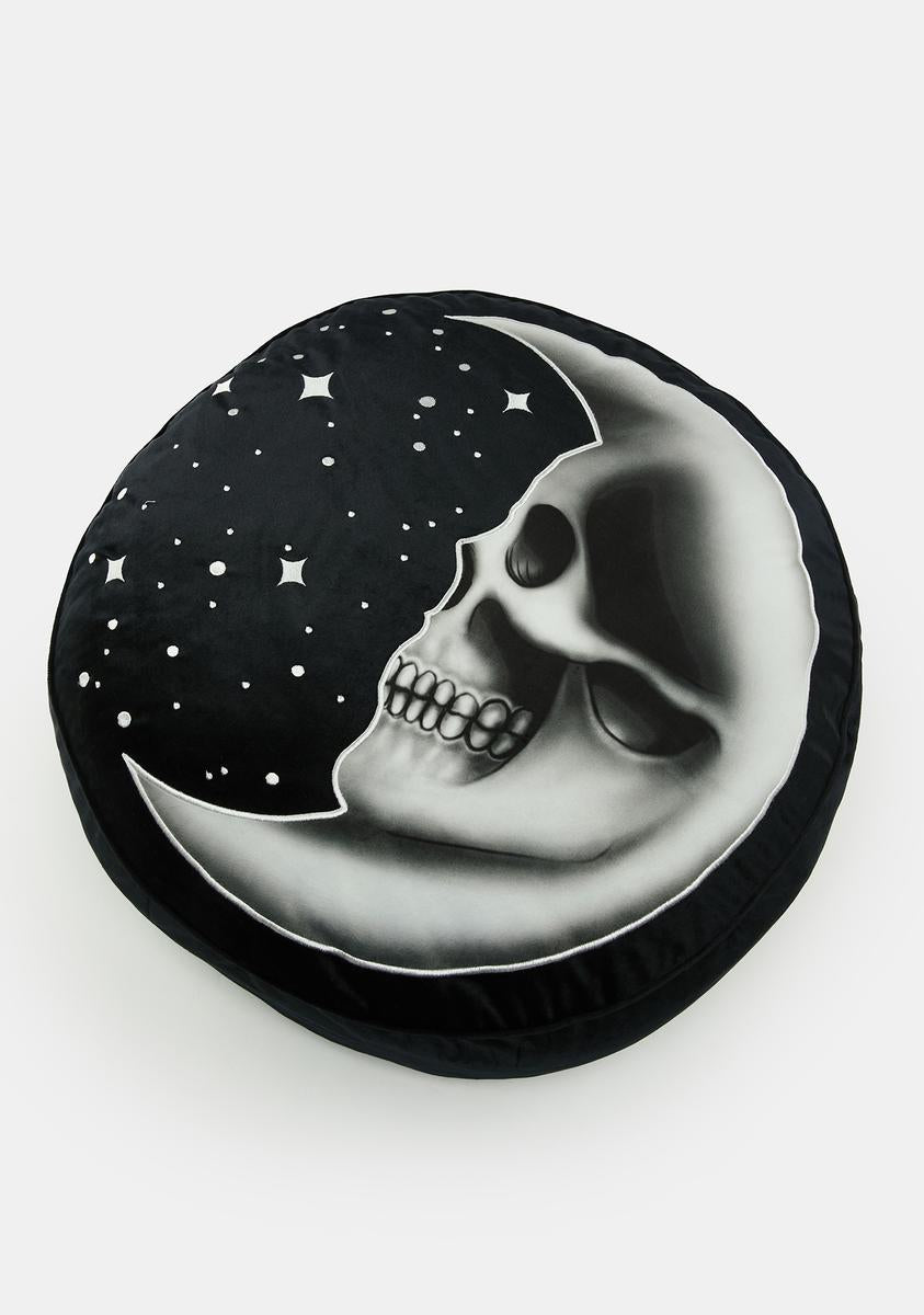 Dolls Home Skeleton Moon Plush Pillow - Black – Dolls Kill