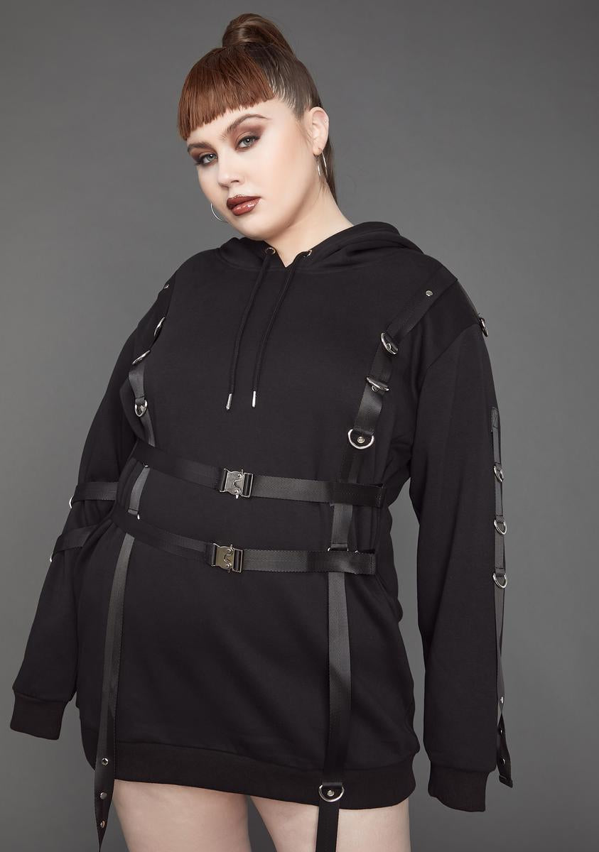 Plus Size Poster Grl Harness Hoodie - Black – Dolls Kill