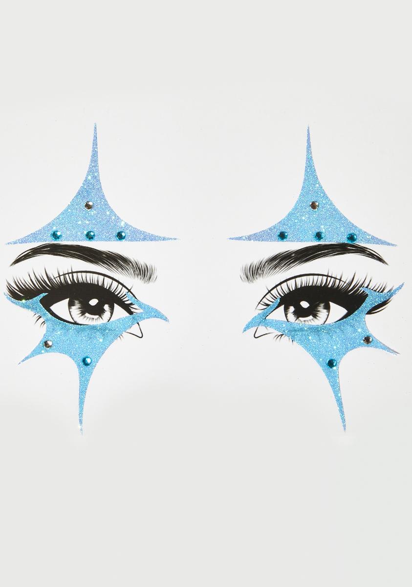 Clown Face Stickers With Gems - Blue – Dolls Kill