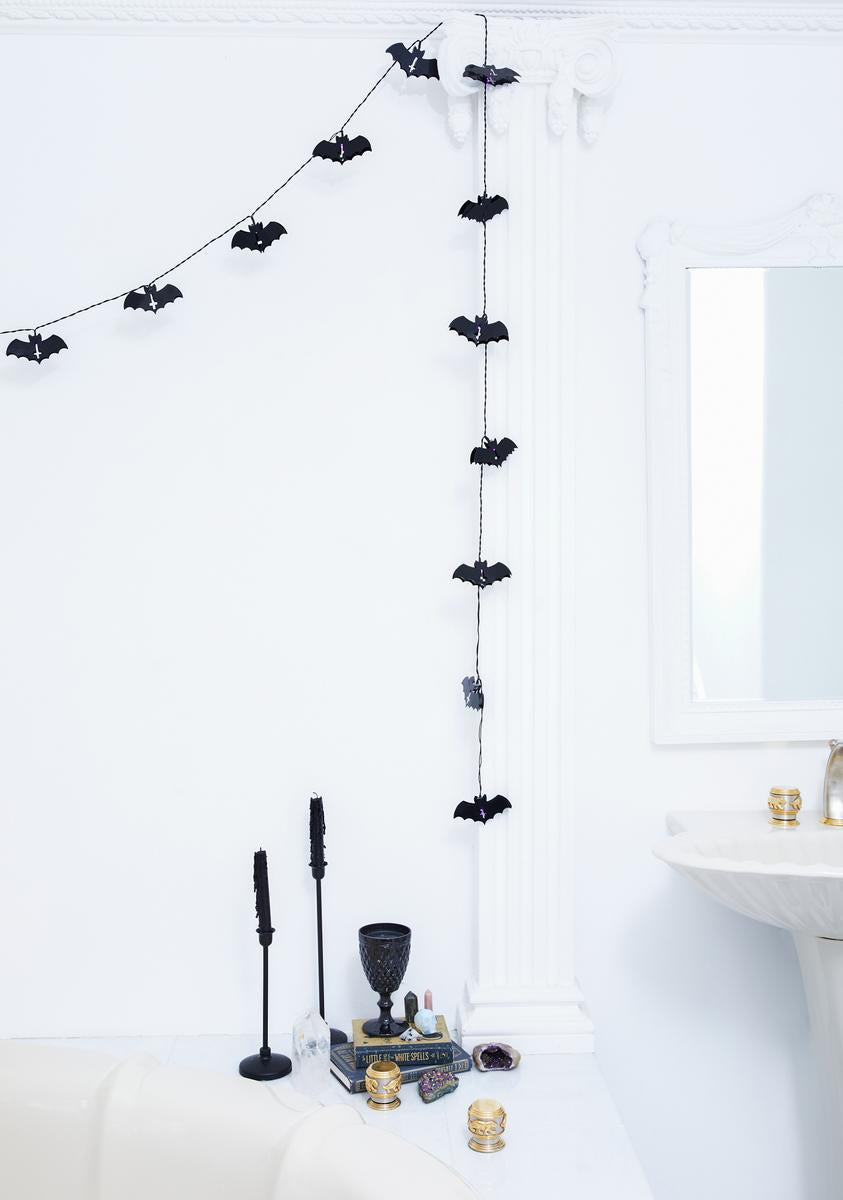 Dolls Home Bats Inverted Cross String Lights - Black/Purple – Dolls Kill