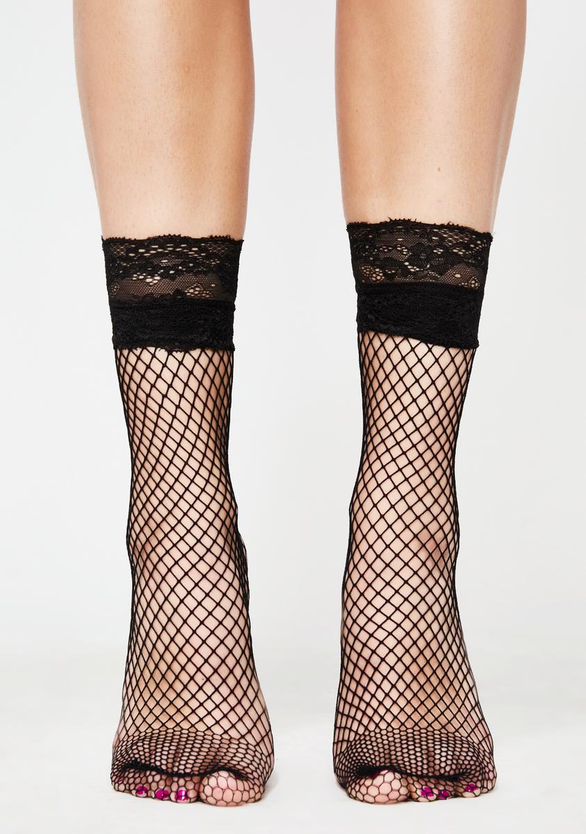 Black Fishnet Lace Socks – Dolls Kill
