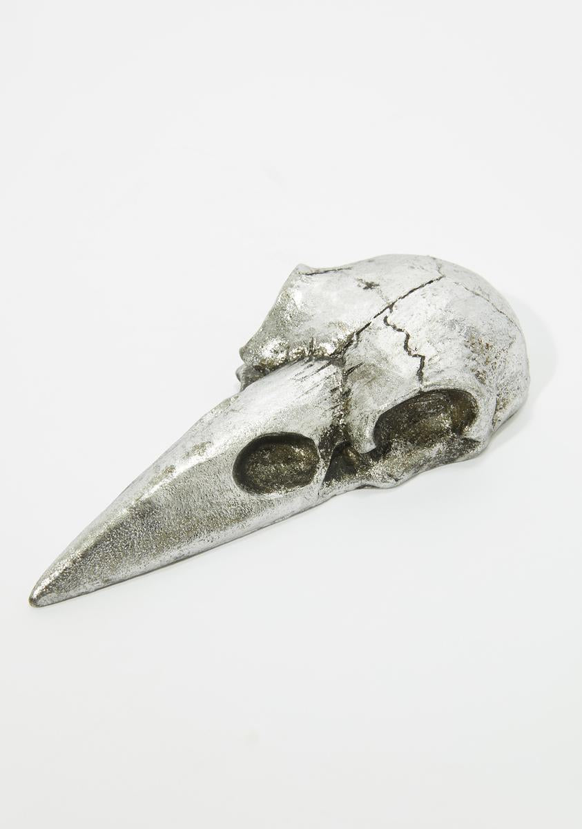 Silver Raven Skull Hand Mirror – Dolls Kill