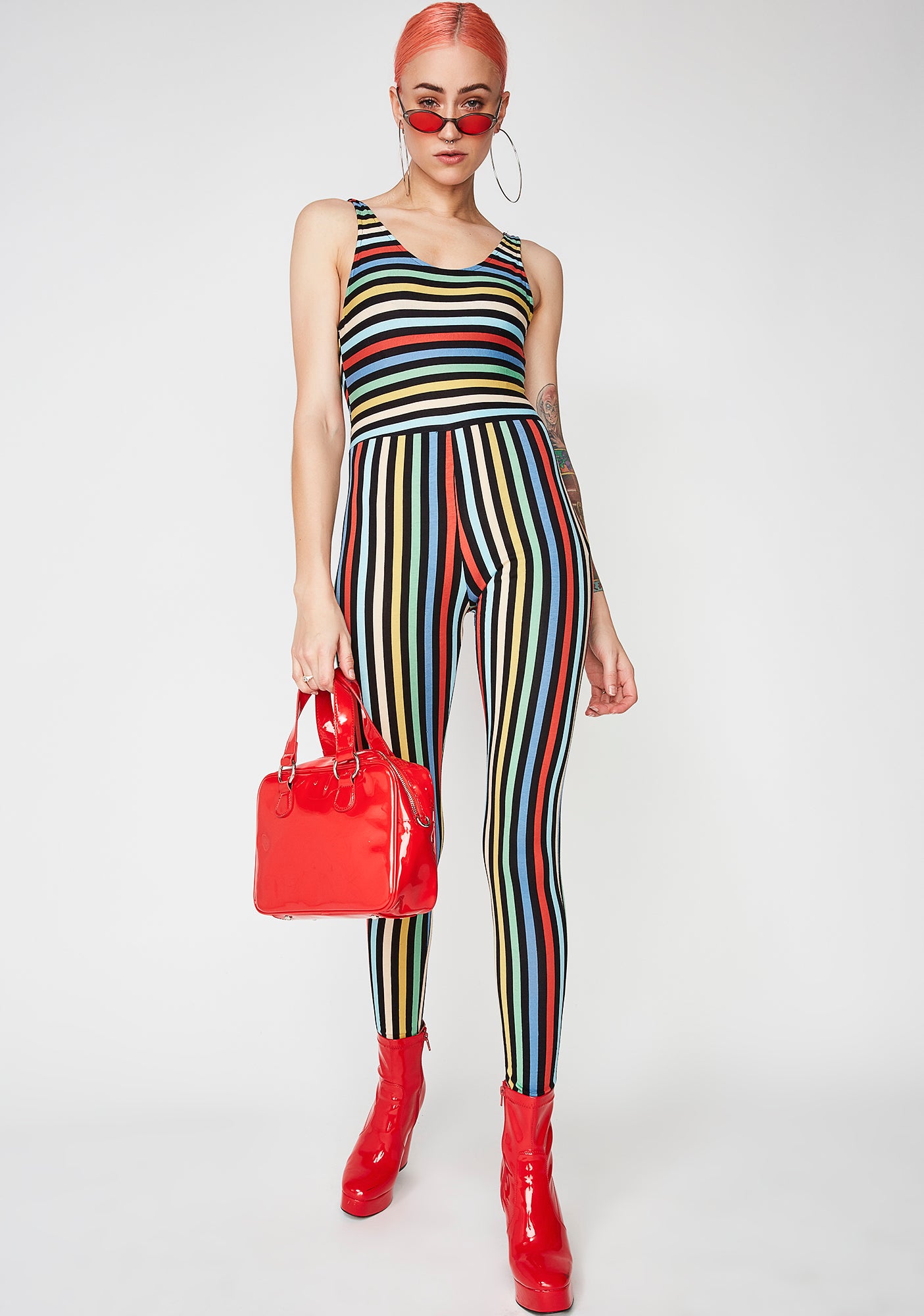Stripe Unitard – Dolls Kill