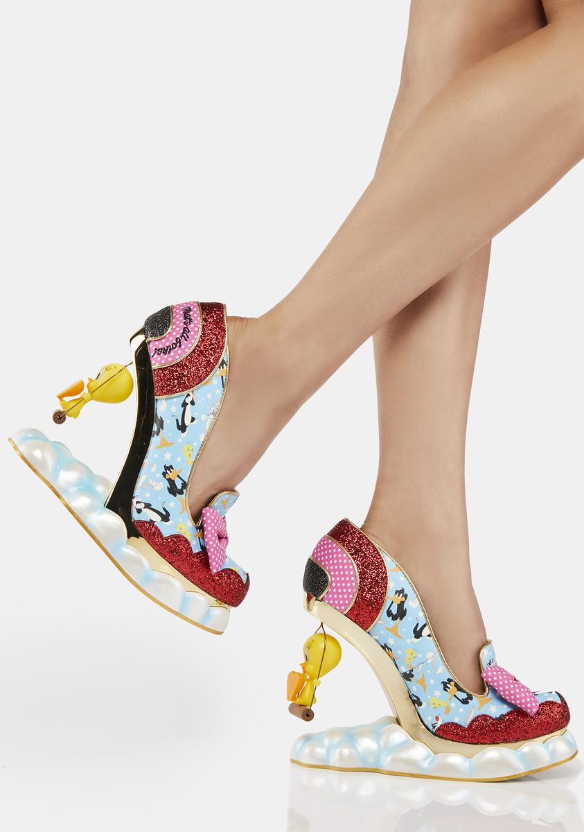 Irregular Choice Tweety Bird Glitter Heels - Blue/Red/Pink – Dolls Kill
