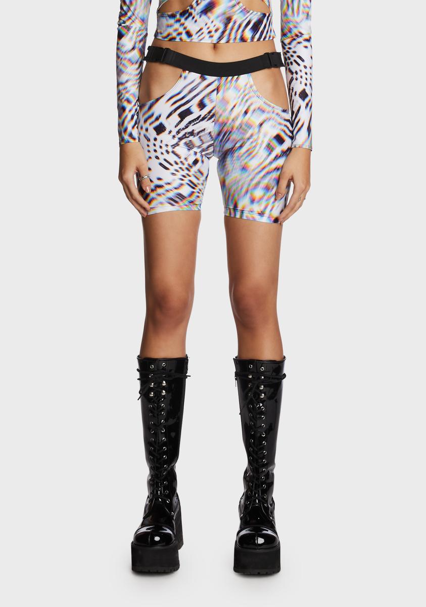 Ivy Berlin Trippy Cut Out Shorts - Multi – Dolls Kill