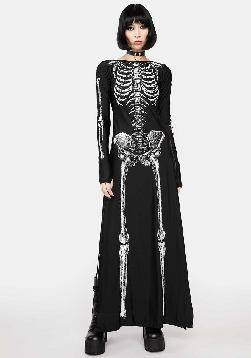 Sexy Skeleton Maxi Dress Costume – Dolls Kill