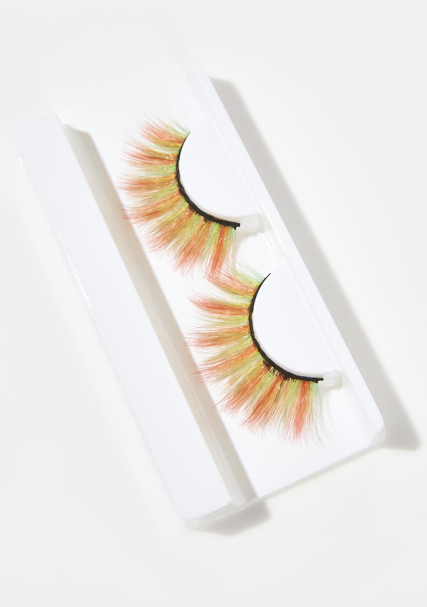 Chaotic Cosmetics Rave Festival Soft Synthetic Lashes - Orange Green ...