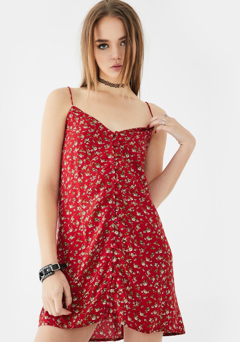 Red Floral Akina Dress – Dolls Kill