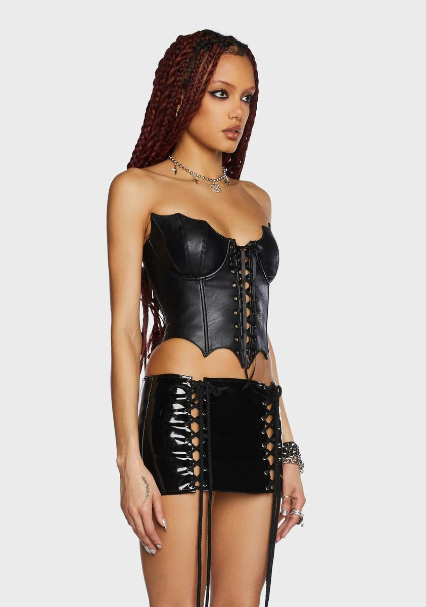 Widow Bat Wing Corset Top - Black – Dolls Kill