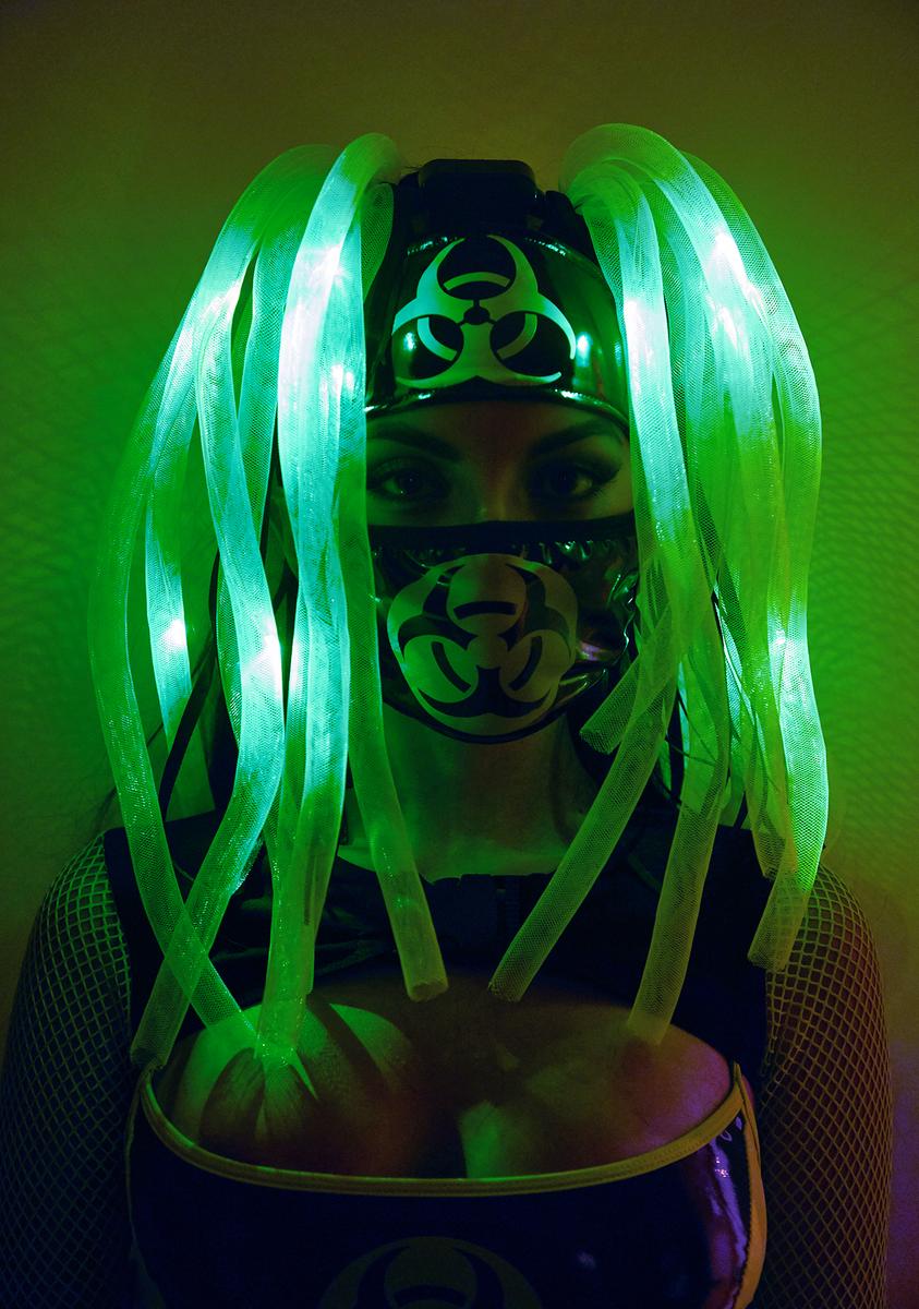 Trickz N Treatz Sexy Cyber Goth Costume - Neon Green/Black – Dolls Kill