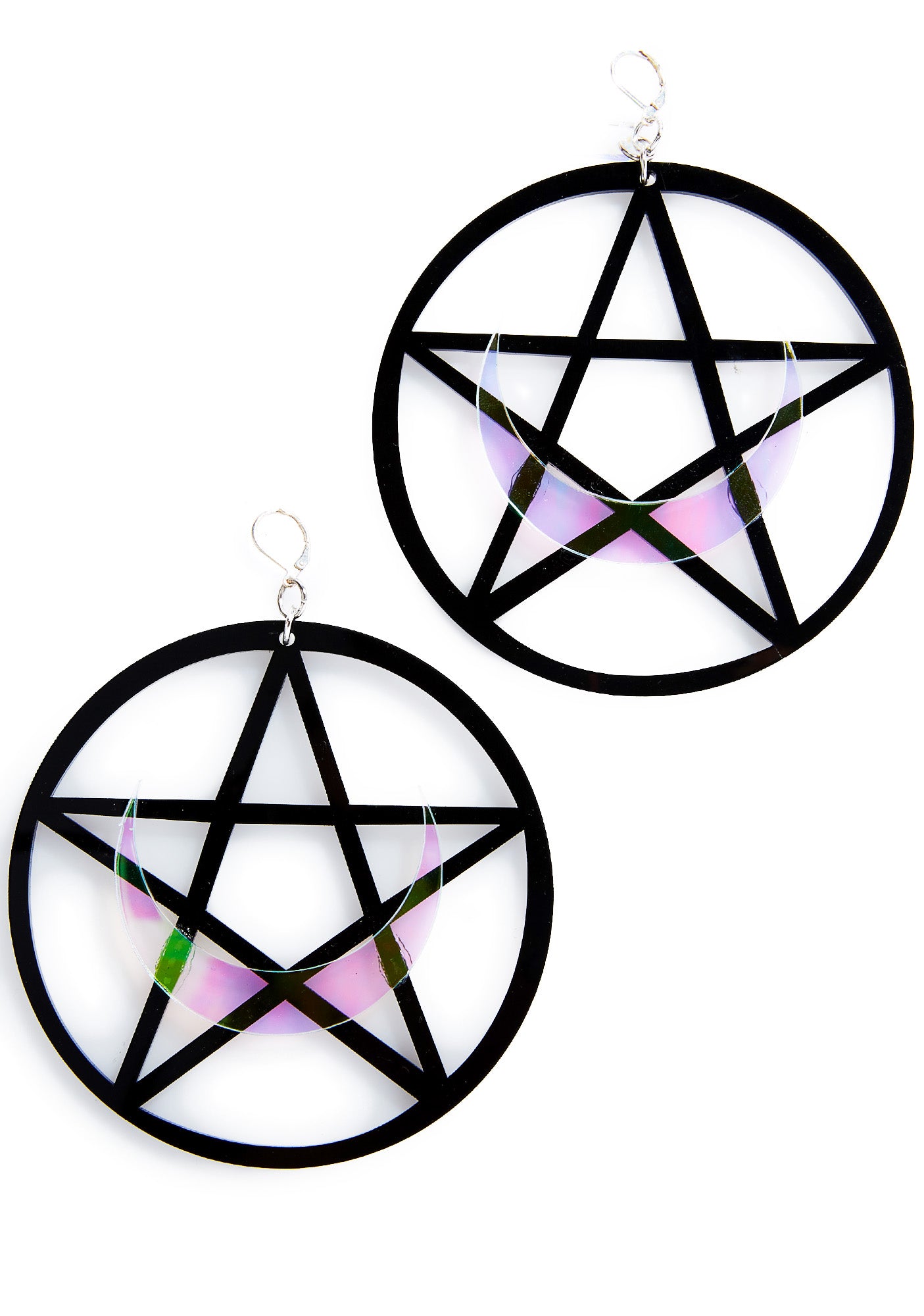 Pentagram Moon Earrings – Dolls Kill
