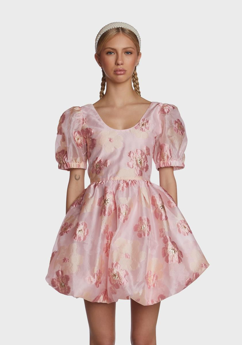 Sister Jane jacquard Floral Mini Dress - Pink – Dolls Kill