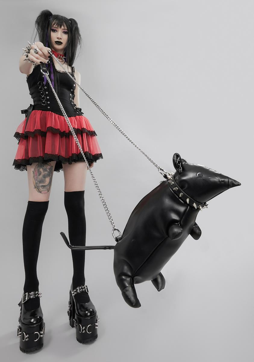 Widow Vegan Leather Rat Crossbody Purse - Black – Dolls Kill
