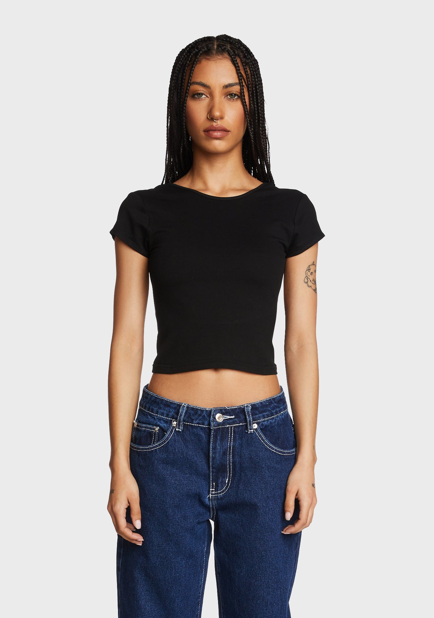 Edikted Open Back Crop Tee - Black – Dolls Kill