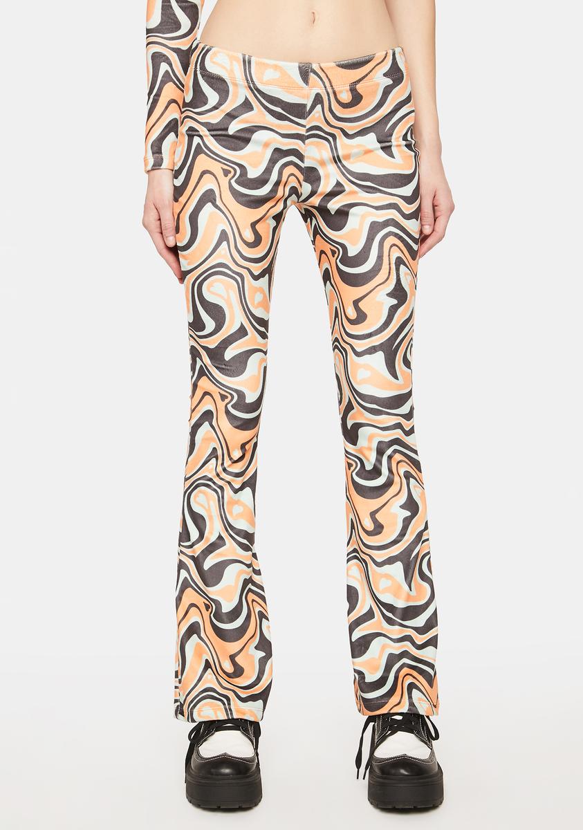NGOrder Semi Flared Stretch Trippy Swirl Print Pants – Dolls Kill