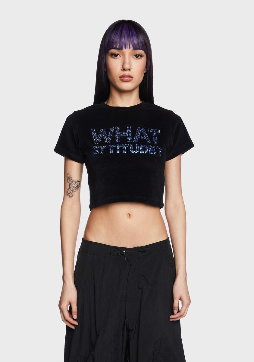 NGOrder Velour Sparkly Baby Tee - Black – Dolls Kill