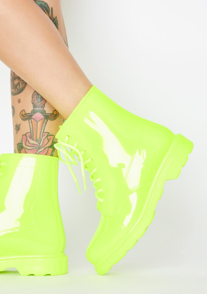 PVC Booties Sneakers Neon Yellow – Dolls Kill