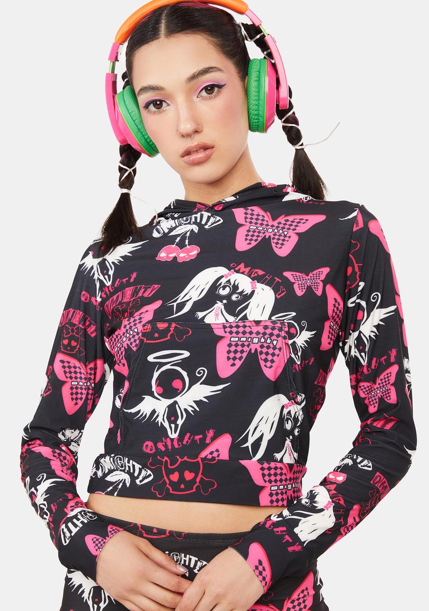 O Mighty Little Miss Emo Hoodie - Black/Pink – Dolls Kill