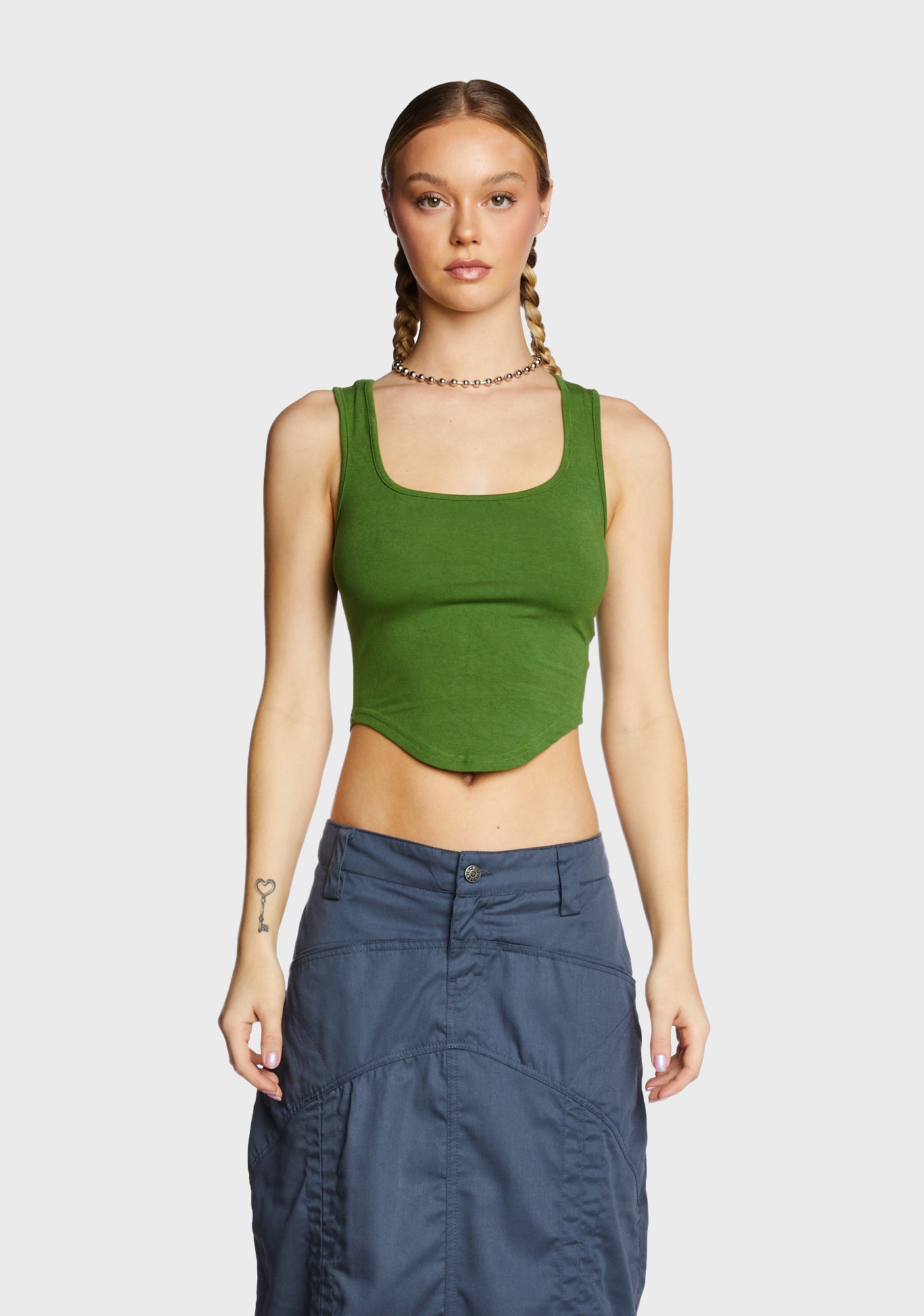 Crop Tank Top - Green – Dolls Kill