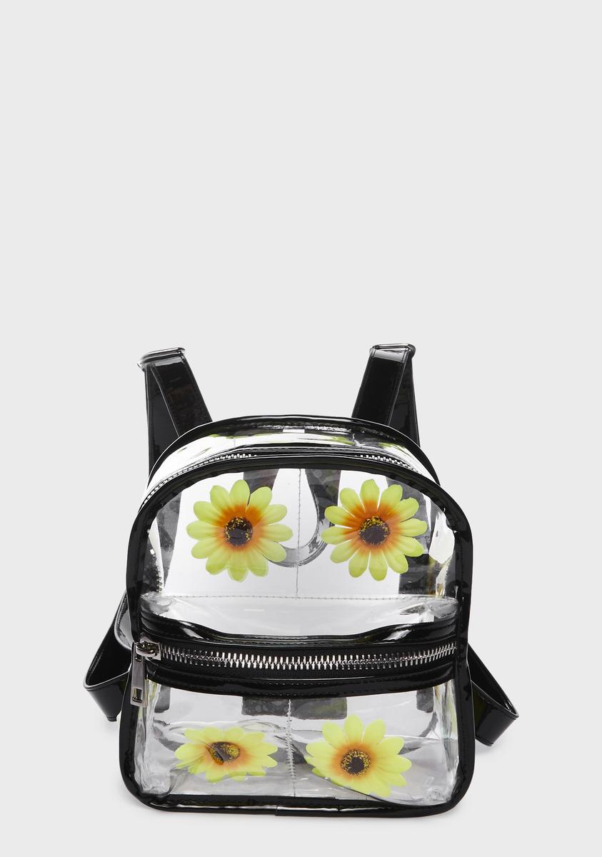 Current Mood Clear Vinyl Daisy Mini Backpack - Black – Dolls Kill