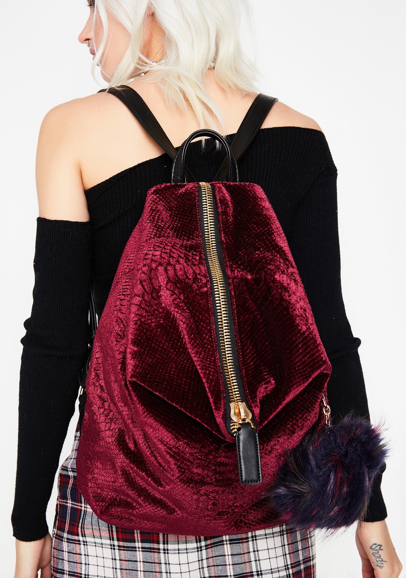 Velvet Zipper Backpack – Dolls Kill