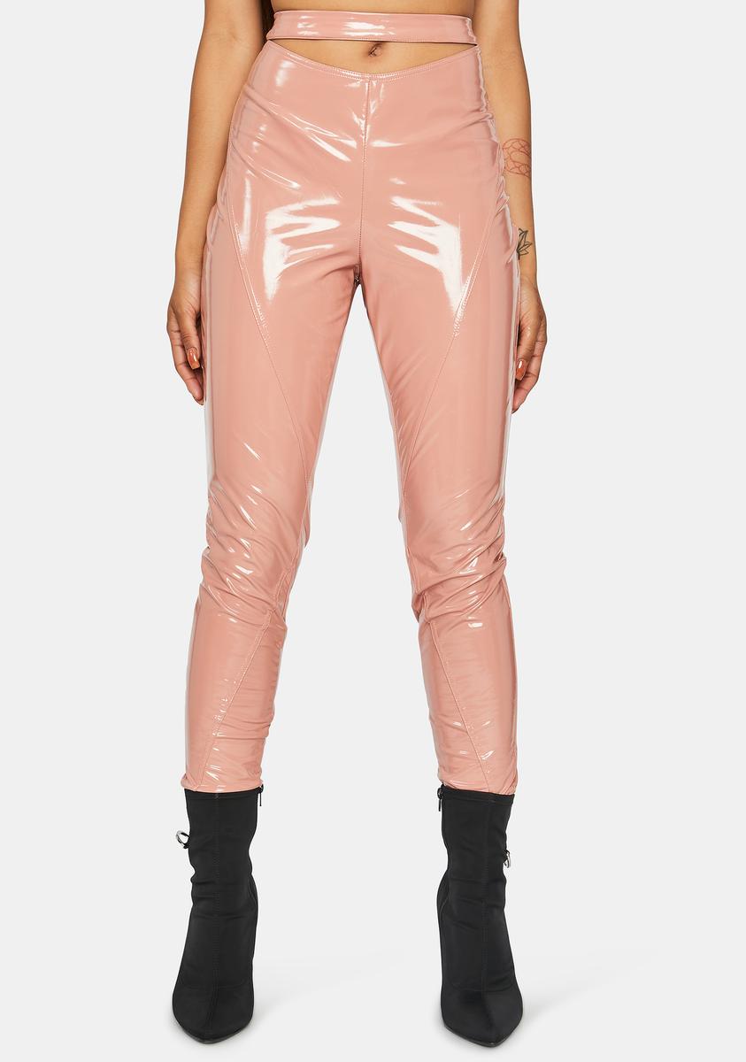 Vinyl Cutout Skinny Pants - Mauve – Dolls Kill