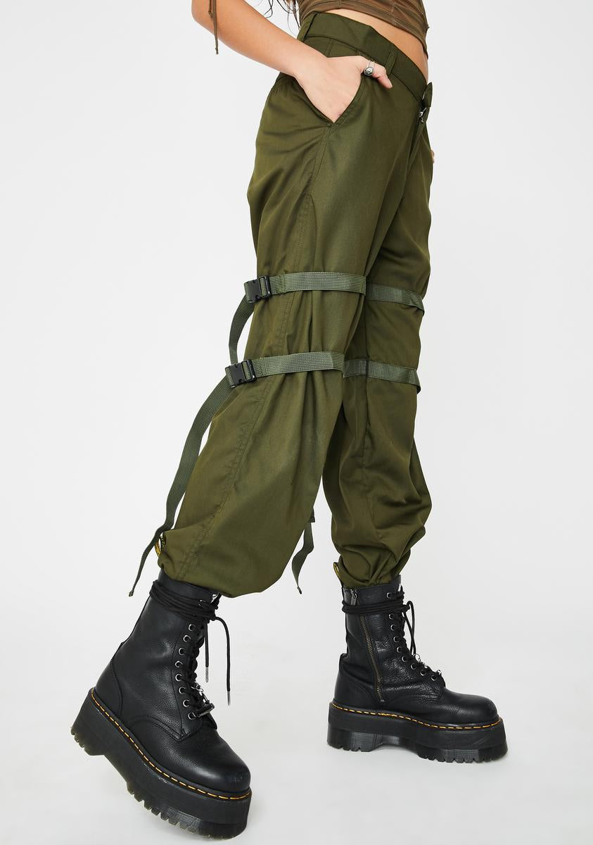 Motel Olive Buckle Clive Cargo Trousers – Dolls Kill