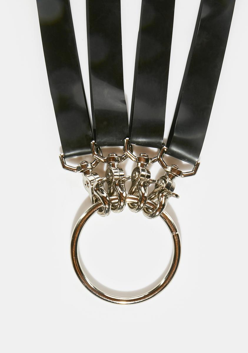 Bustedbrand Latex O Ring Harness - Black – Dolls Kill