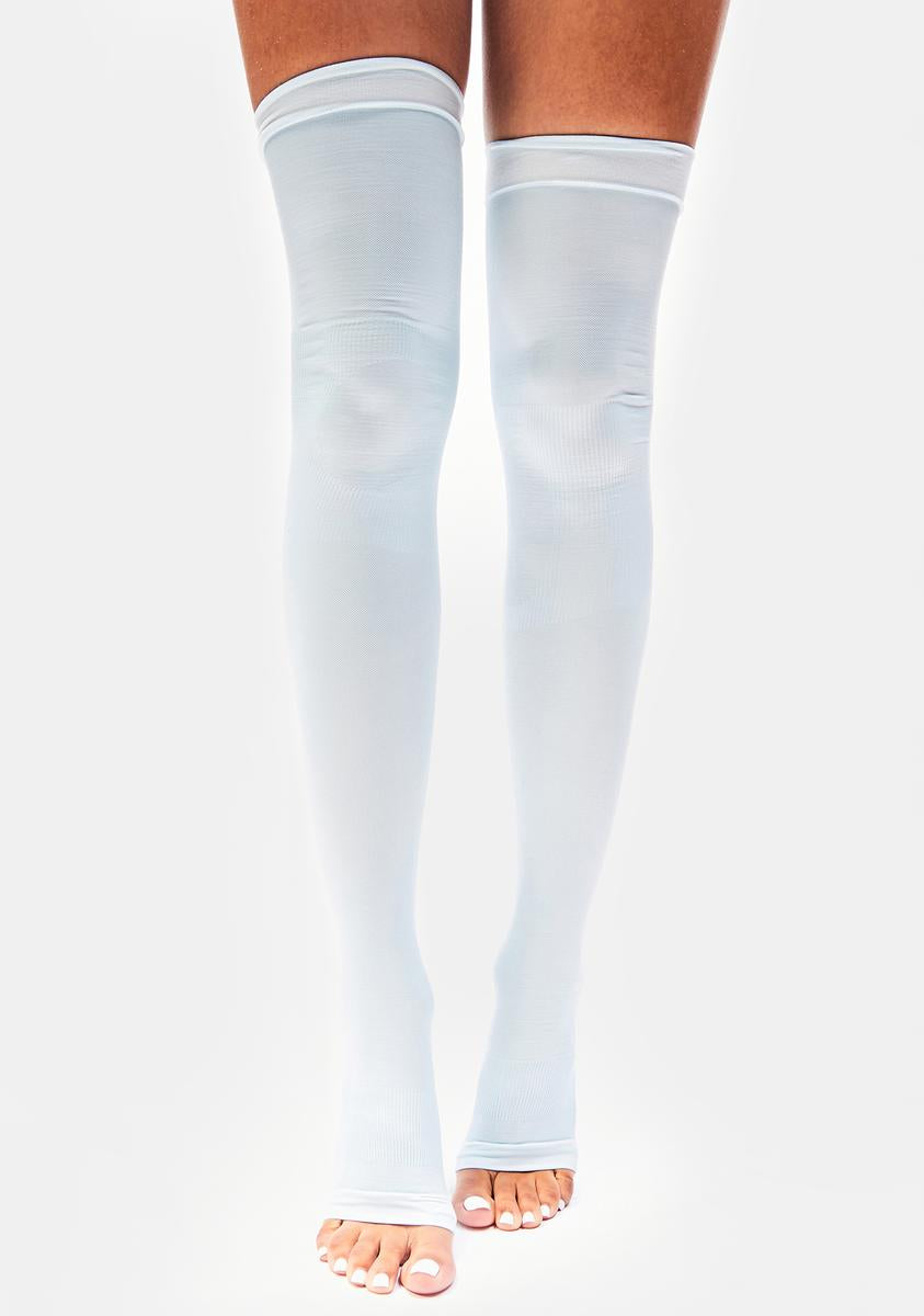 Cutout Toeless Thigh High Socks - Light Blue – Dolls Kill