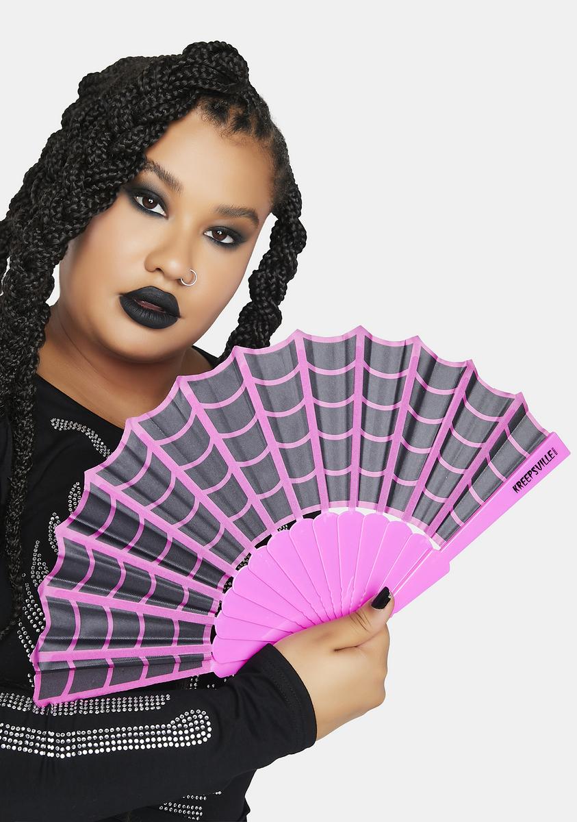 Kreepsville 666 Scallop Spider Fan - Pink – Dolls Kill